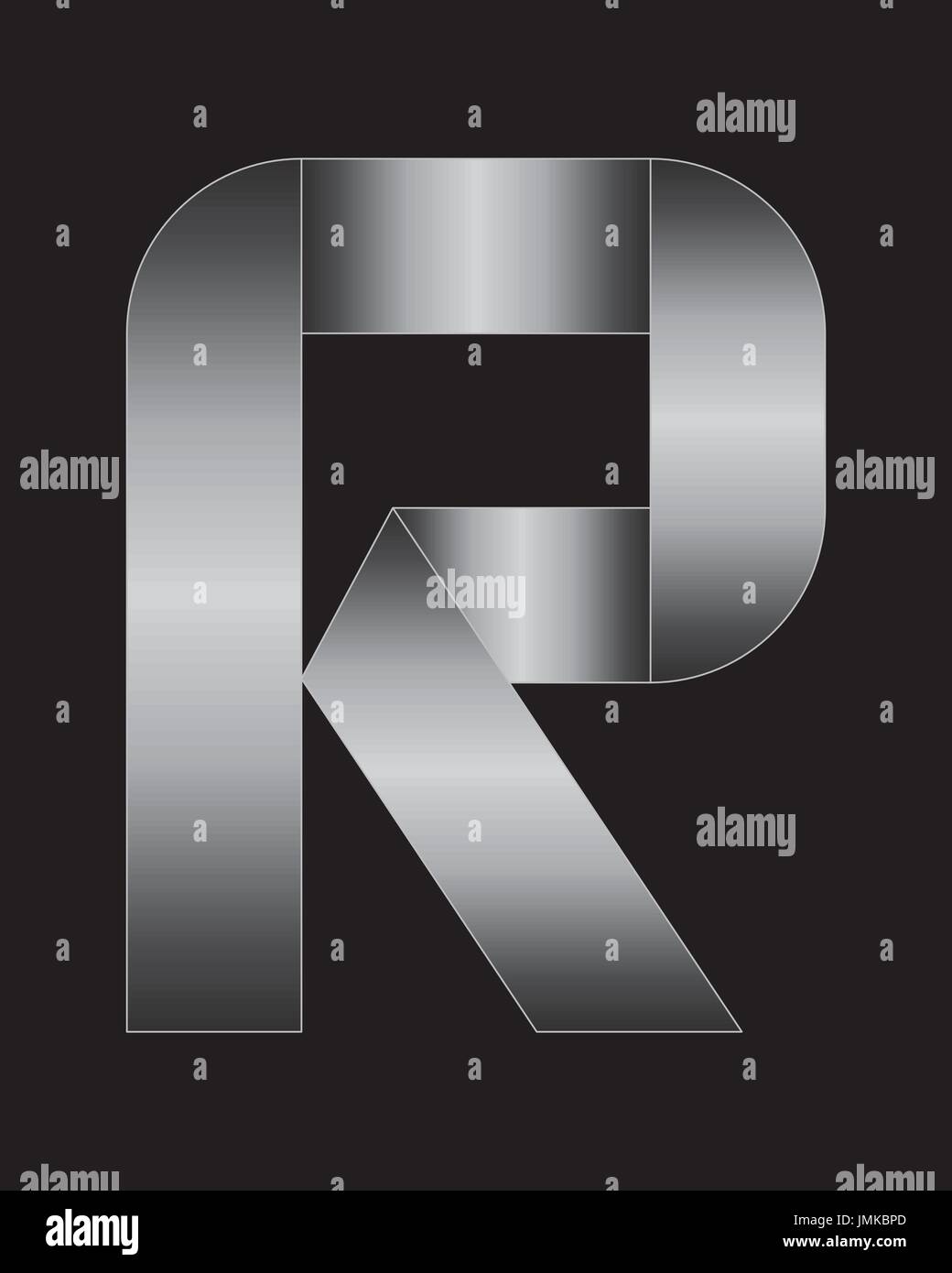 rectangular bent metal font - letter R Stock Vector Image & Art - Alamy