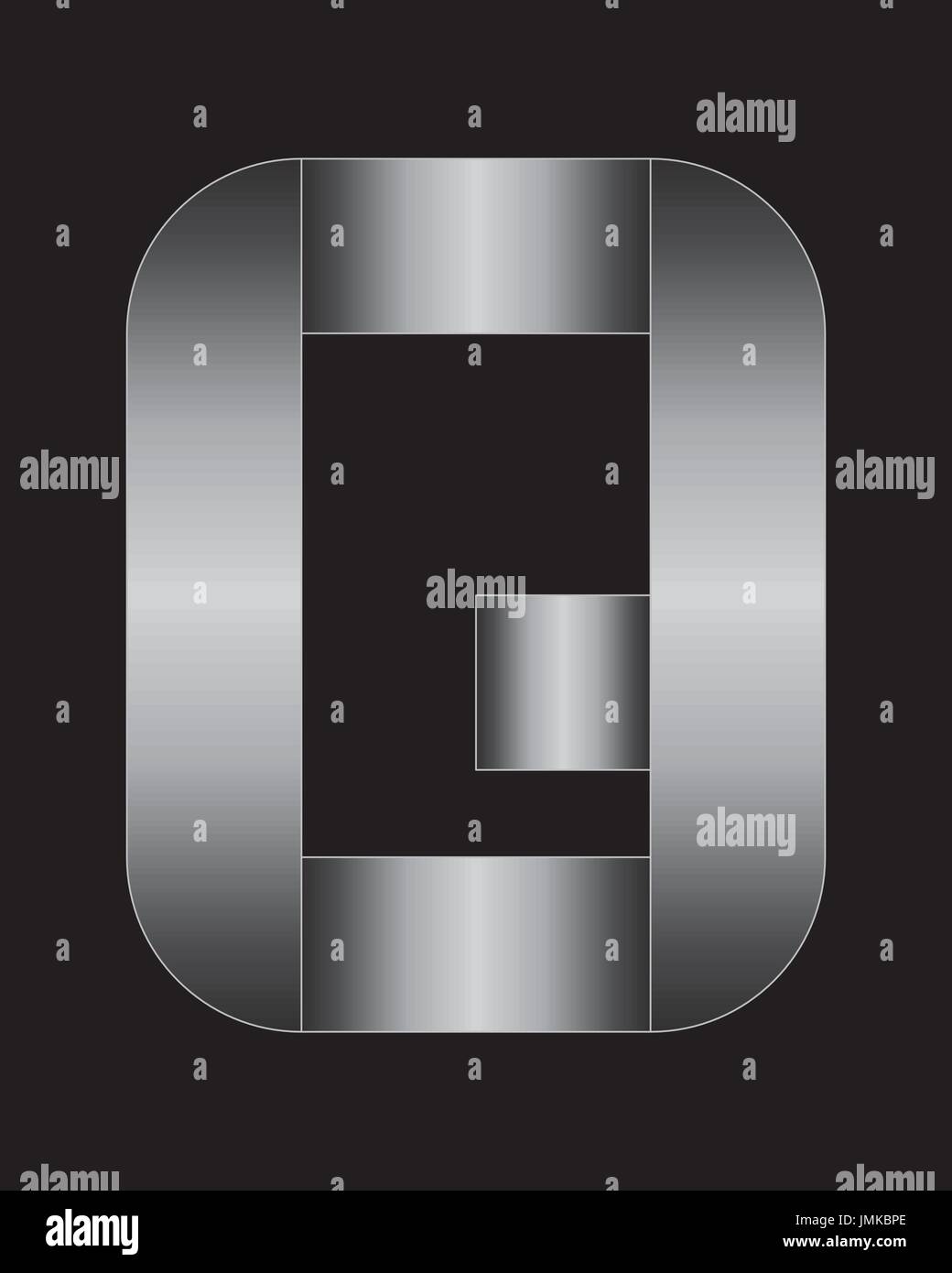 rectangular bent metal font - letter Q Stock Vector Image & Art - Alamy