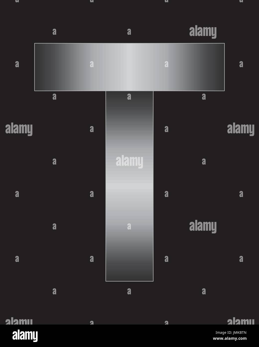 rectangular bent metal font - letter T Stock Vector Image & Art - Alamy