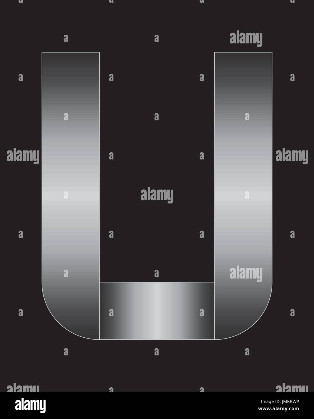 rectangular bent metal font - letter U Stock Vector Image & Art - Alamy