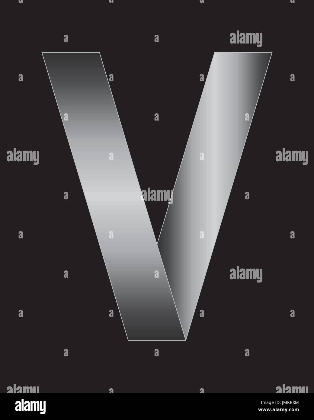 rectangular bent metal font - letter V Stock Vector Image & Art - Alamy