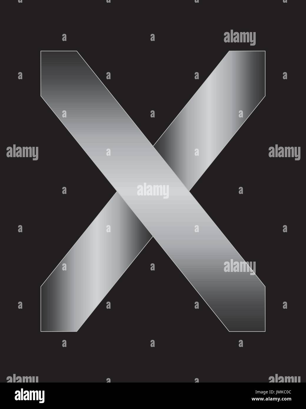 rectangular bent metal font - letter X Stock Vector Image & Art - Alamy