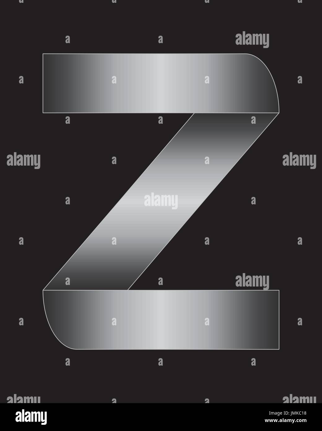 rectangular bent metal font - letter Z Stock Vector Image & Art - Alamy