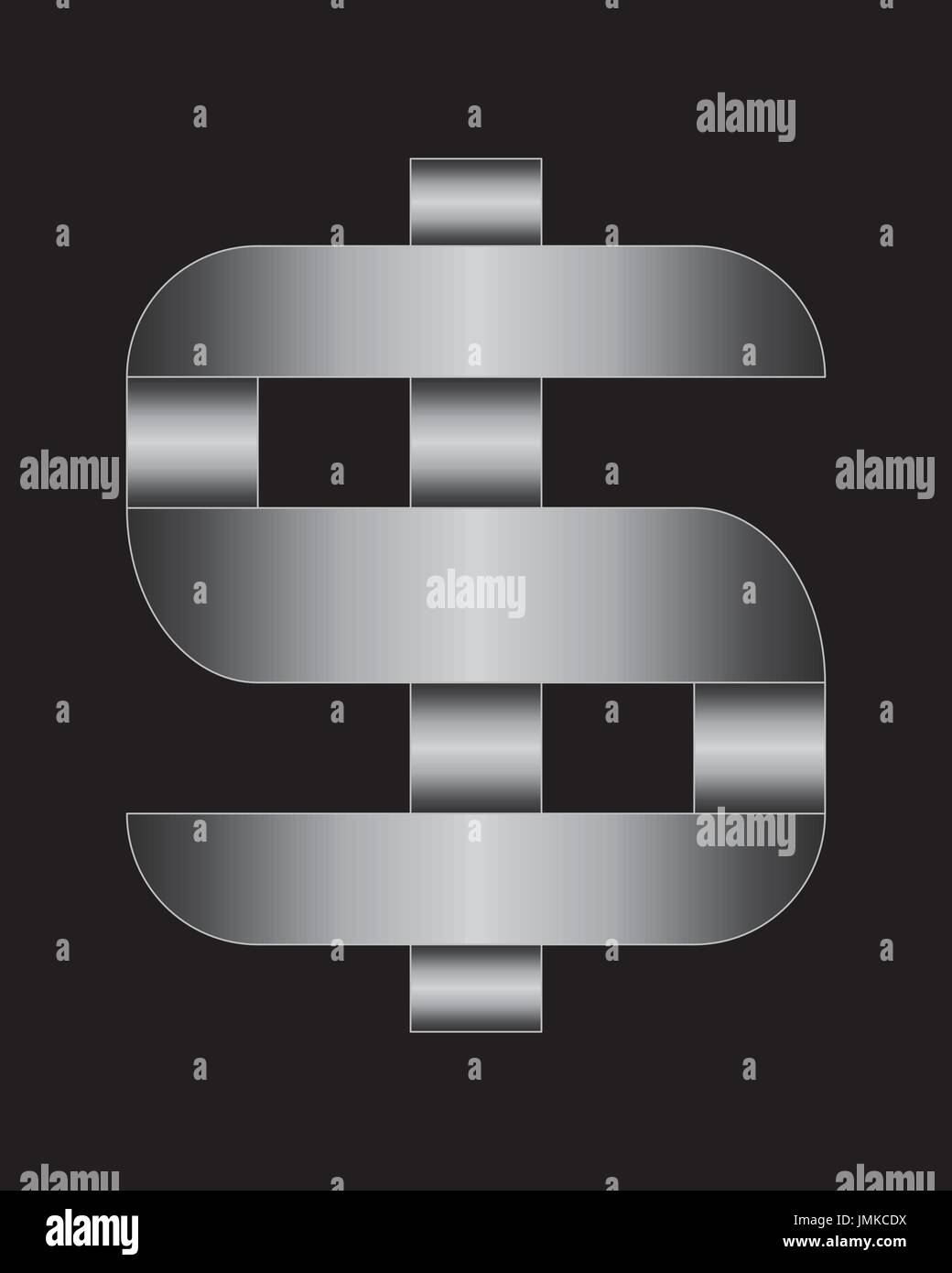 rectangular bent metal font - dollar currency symbol Stock Vector Image & Art - Alamy