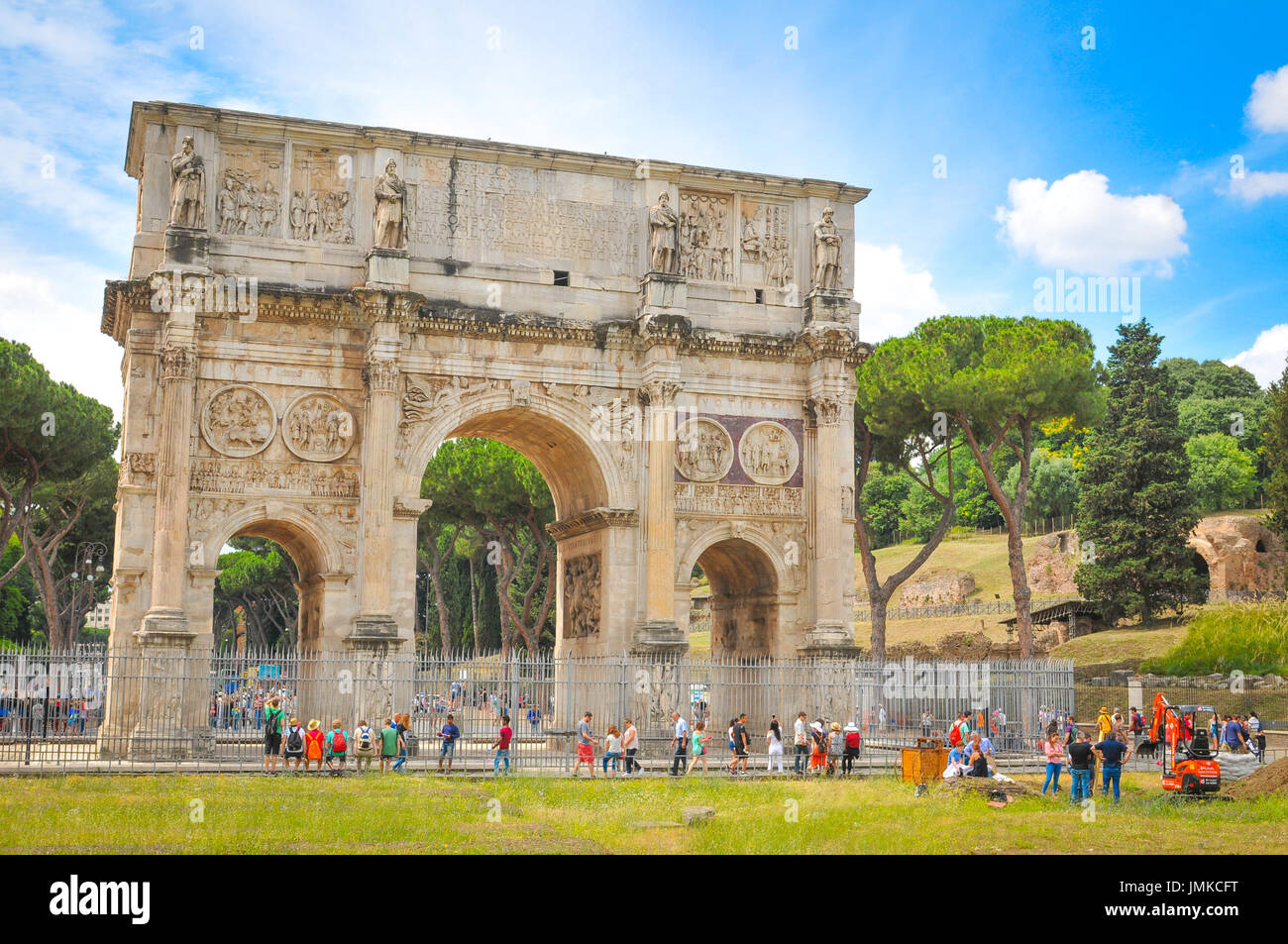 Rome, Italy - June 19, 2016: Tourists visit the Roman vestiges of the ...