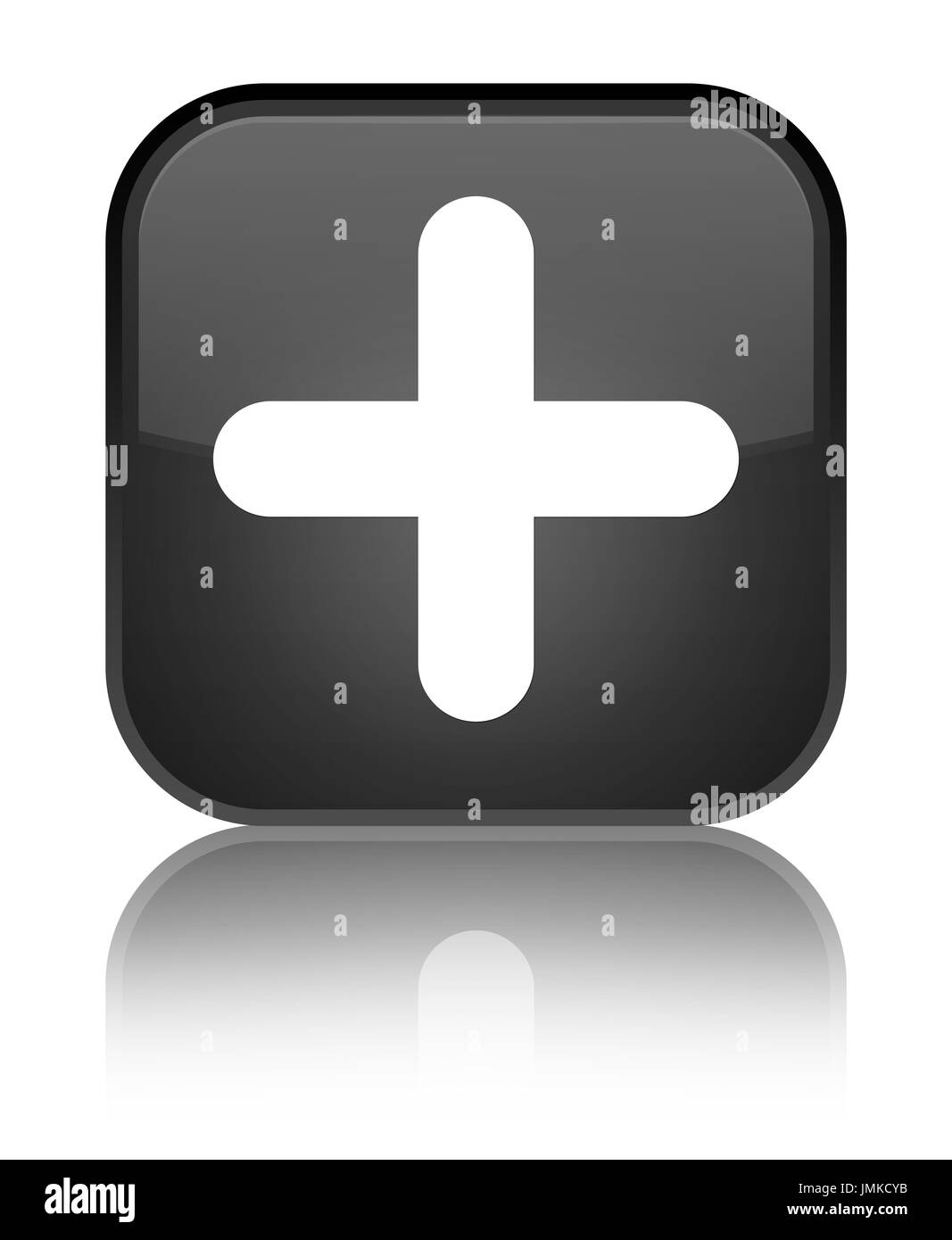Plus square icon positive Black and White Stock Photos & Images - Alamy
