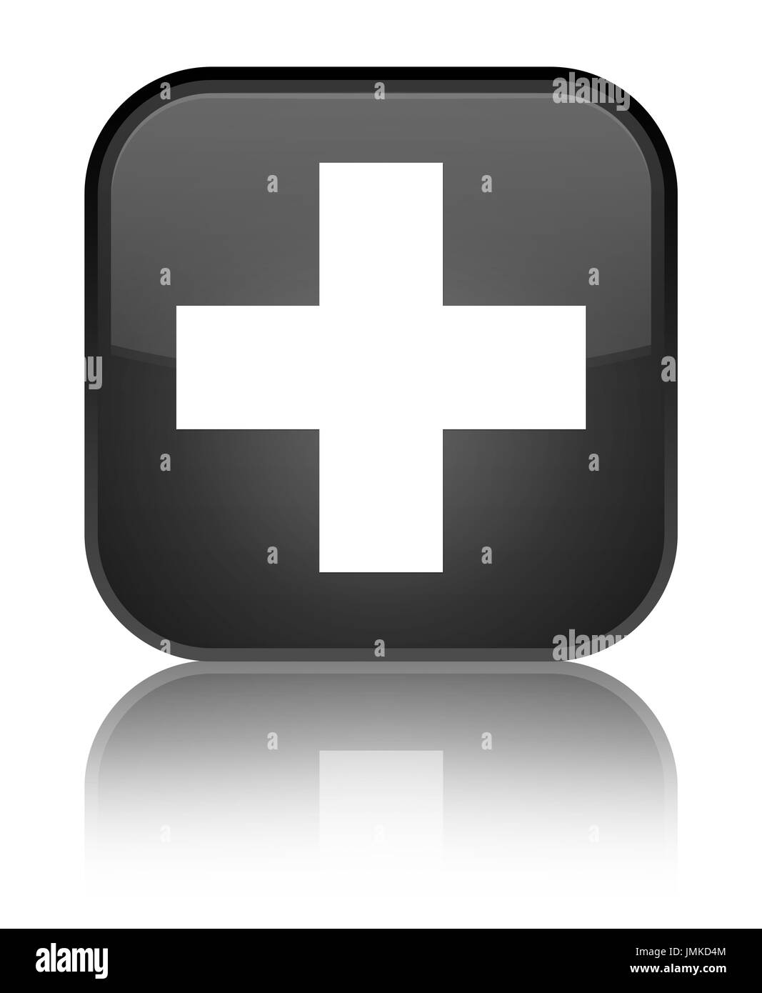 Plus square icon positive Black and White Stock Photos & Images - Alamy