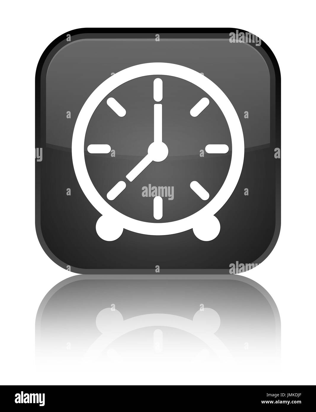 Clock icon on square Black and White Stock Photos & Images - Alamy