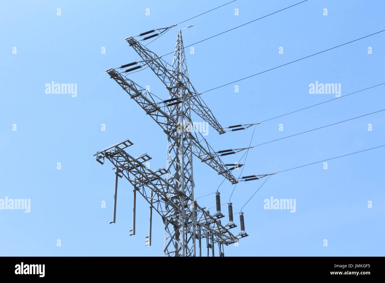 High tension Power Line Tower Carries Green Electricity Energy Ironman high-tension-power-line-tower-carries-green-electricity-energy-ironman