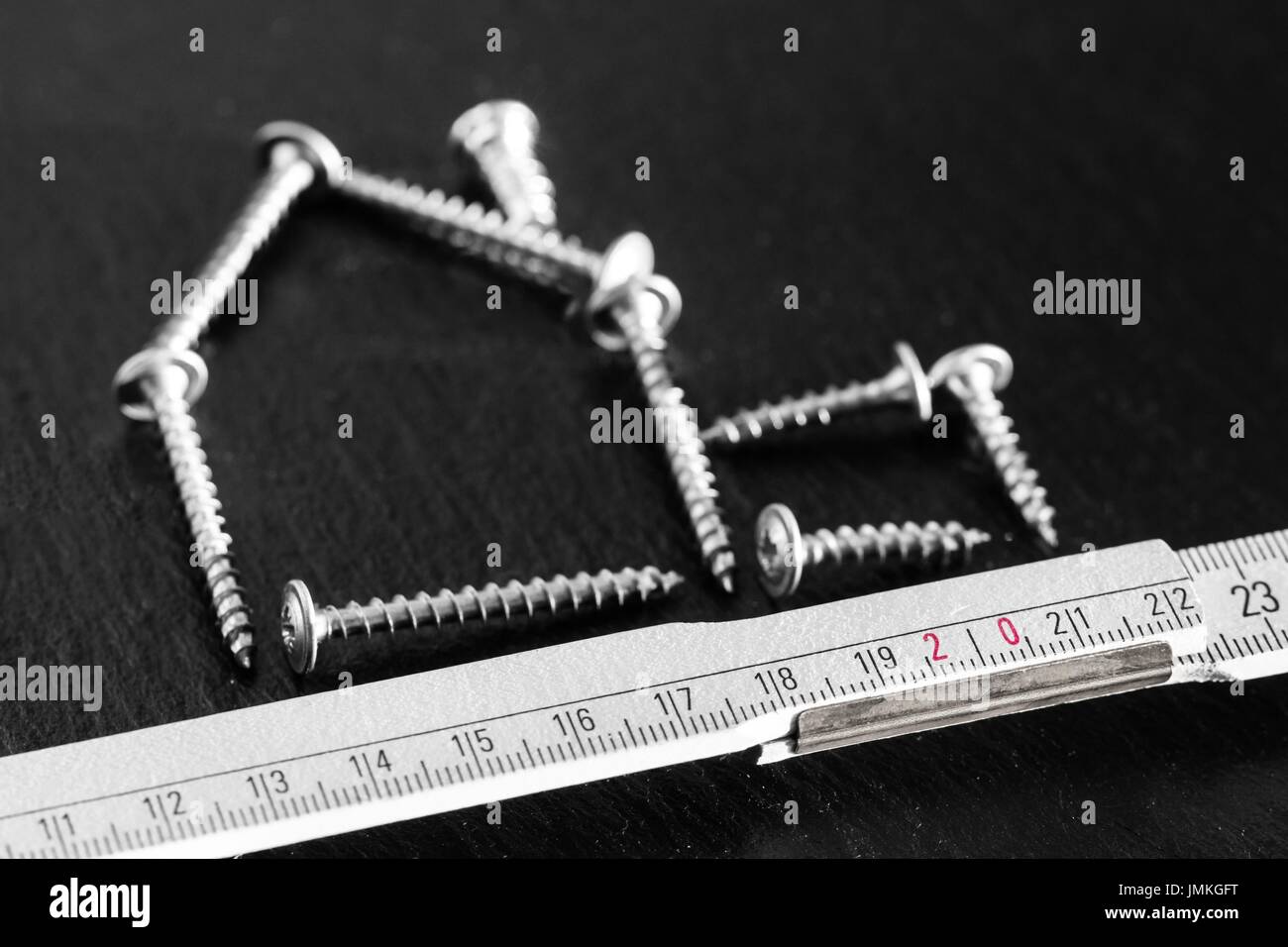 House building concept for own craft work luxury construction . Screws ...