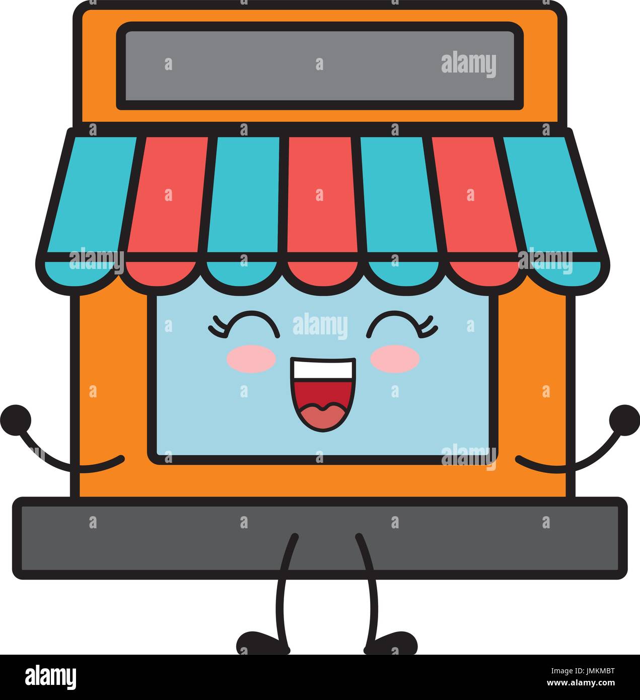 kawaii store icon over white background colorful design vector ...