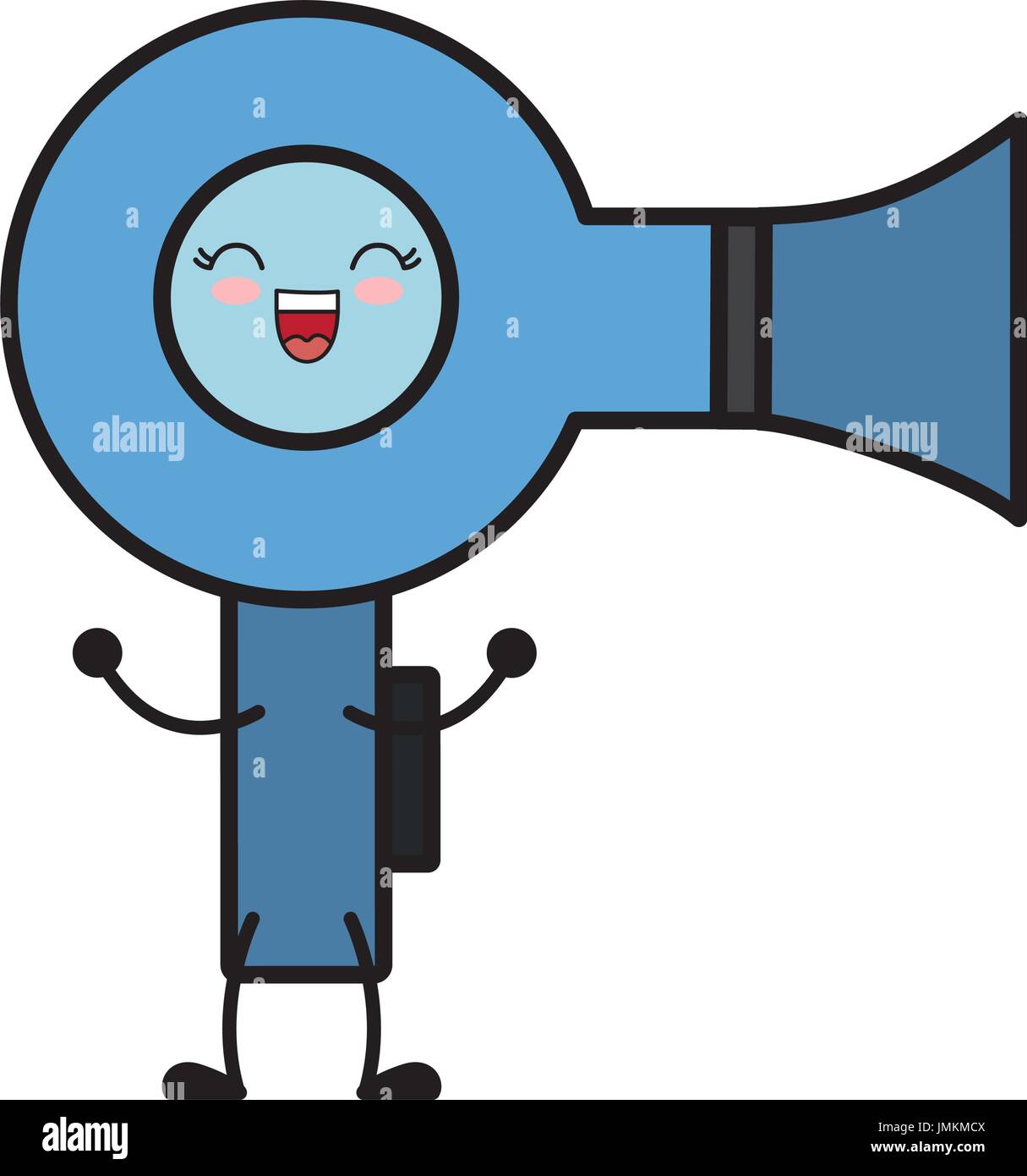 kawaii hair dryer icon over white background vector illustration Stock ...