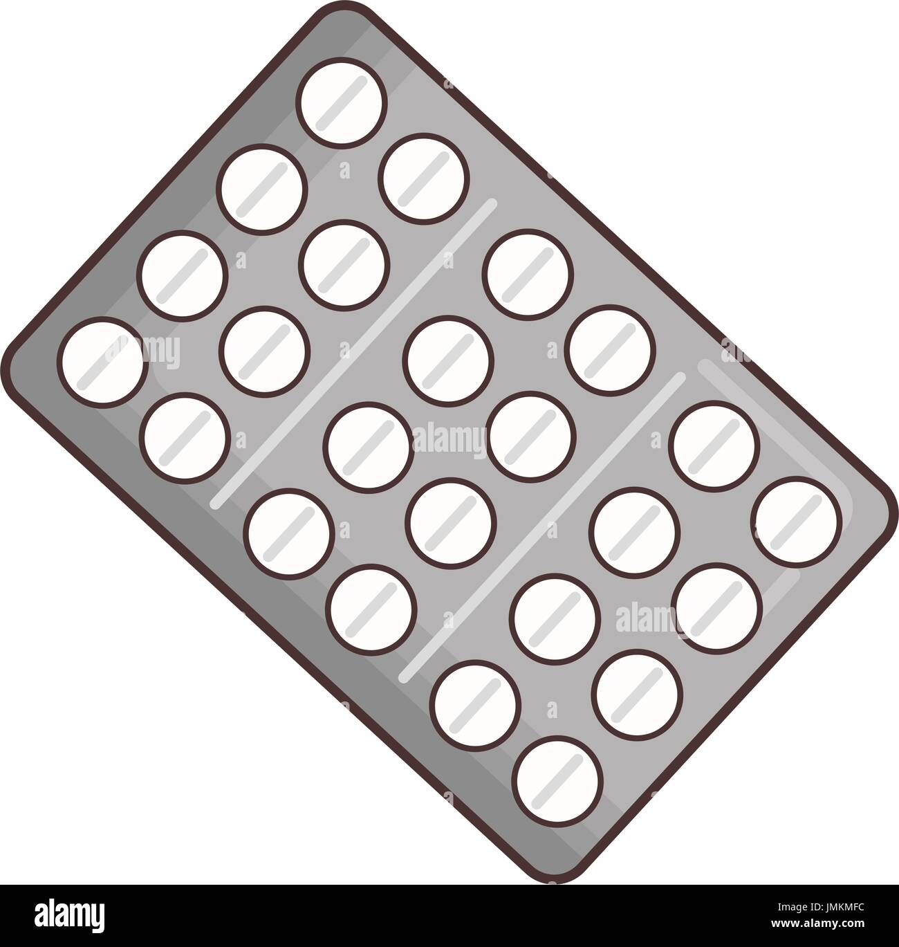 Medicine Tablets Blister Pack icon over white background vector ...