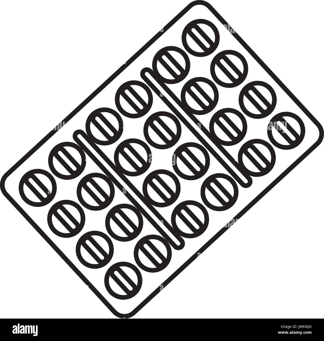 Medicine Tablets Blister Pack icon over white background vector ...