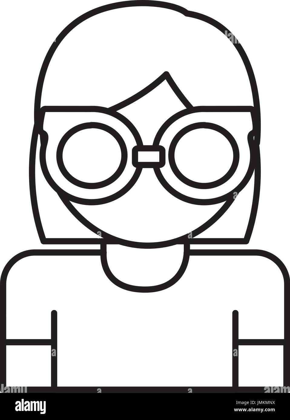 woman with glasses icon over white background vector illustration Stock ...