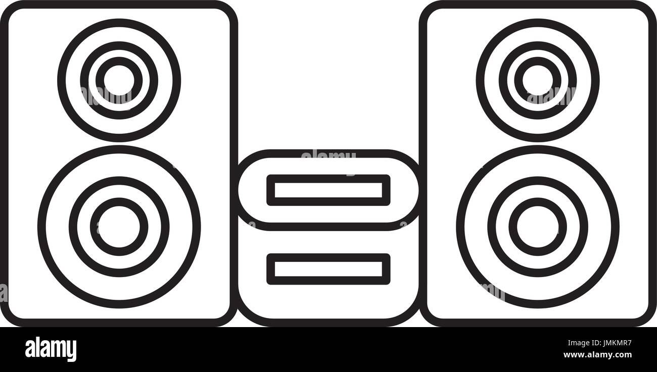 stereo system icon over white background vector illustration Stock ...