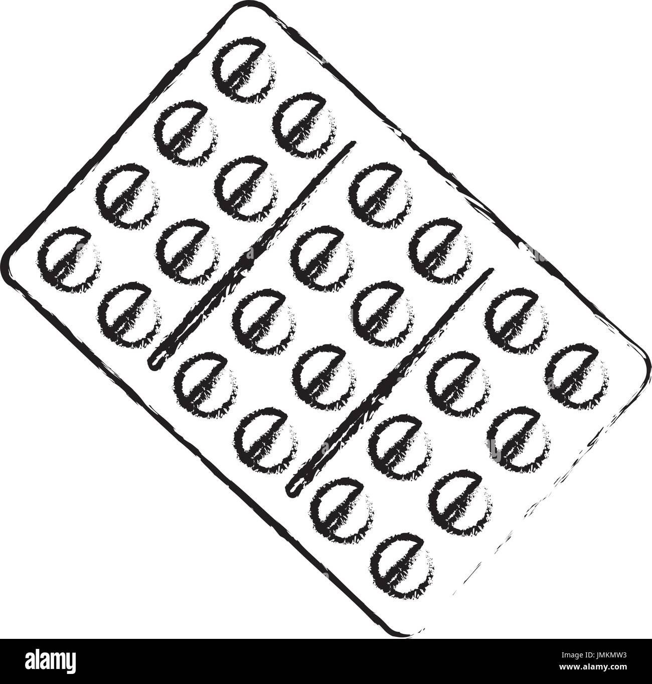 Medicine Tablets Blister Pack icon over white background vector ...