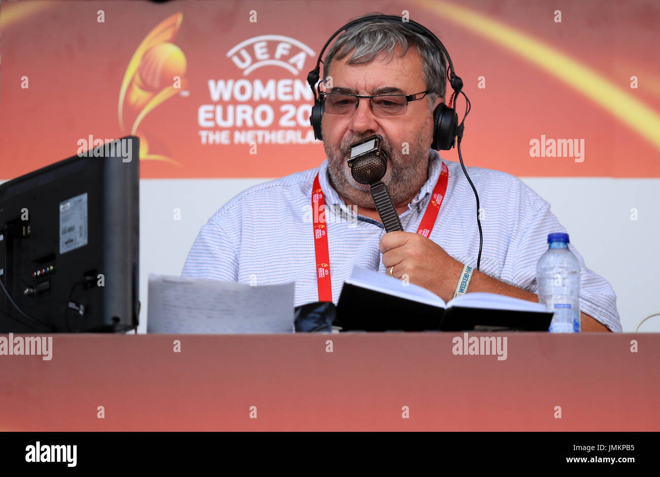 Football commentator Jonathan Pearce during the UEFA Women's Euro 2017 ...