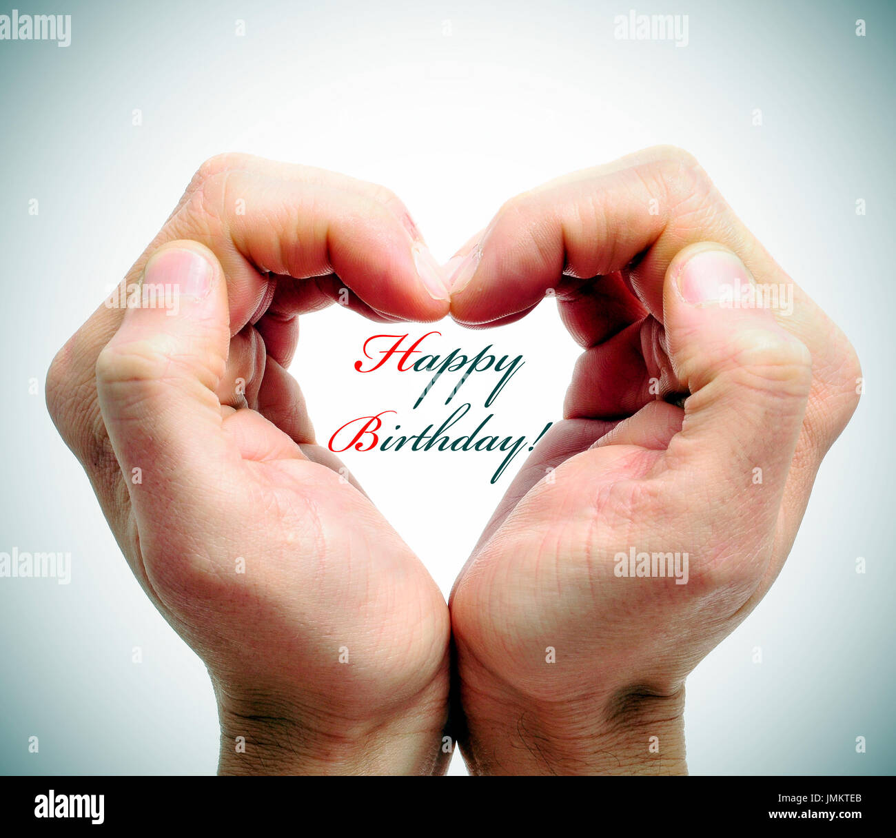 happy birthday written with men hands forming a heart Stock Photo - Alamy
