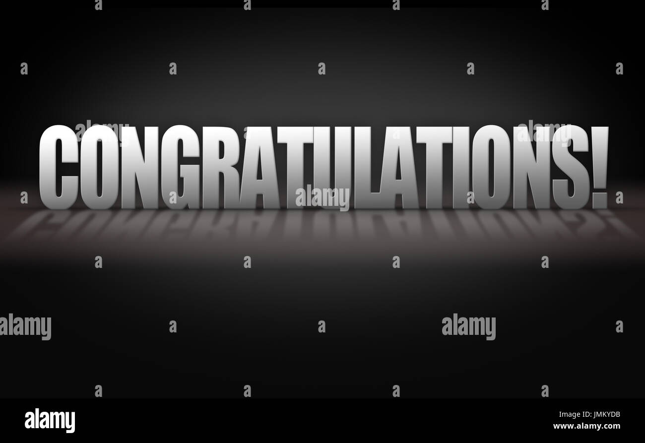 Congratulations 3D Logo Letters on Dark Black Background Stage Stock ...