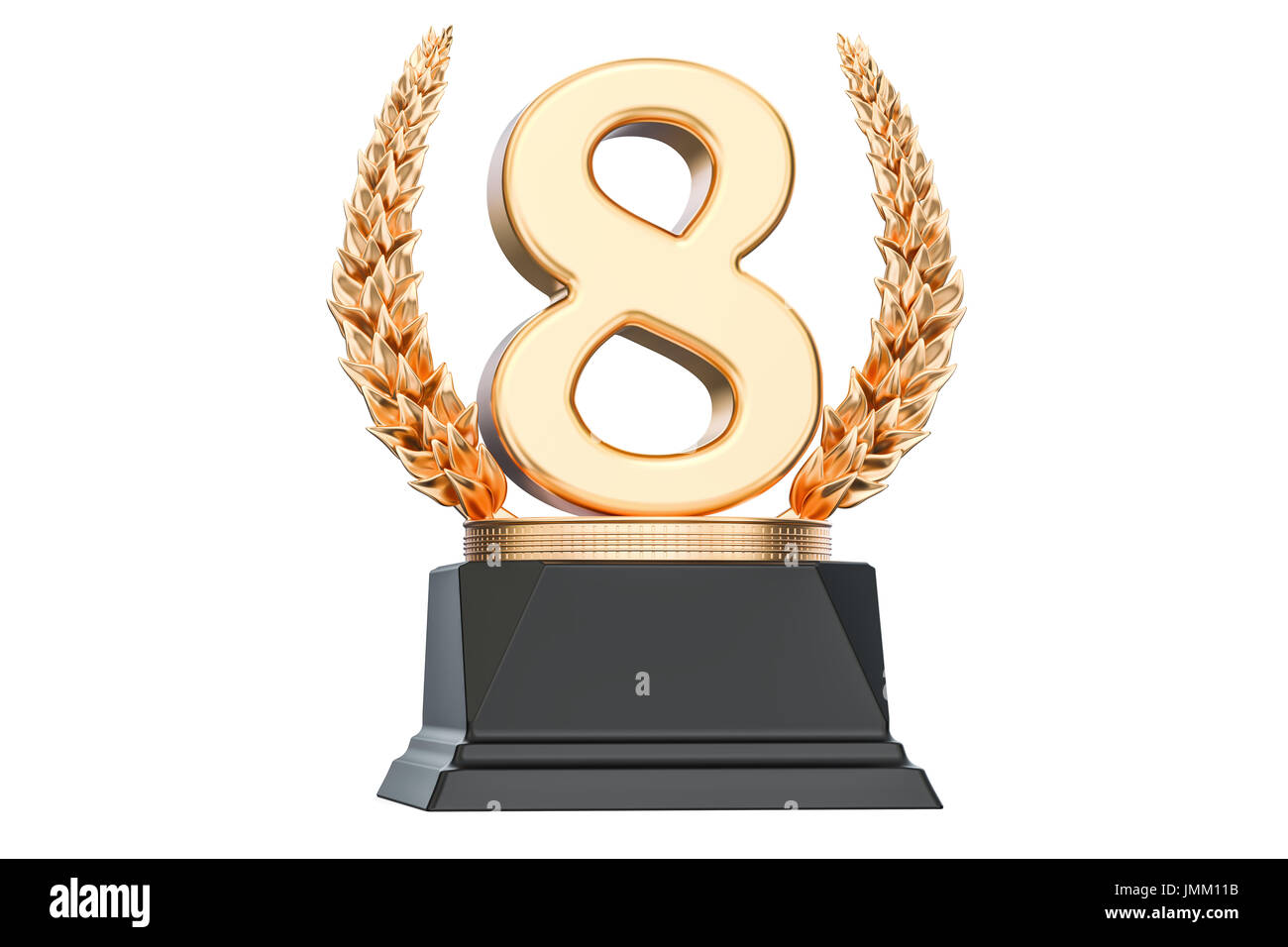 Eighth place trophy cup, 3D rendering isolated on white background ...