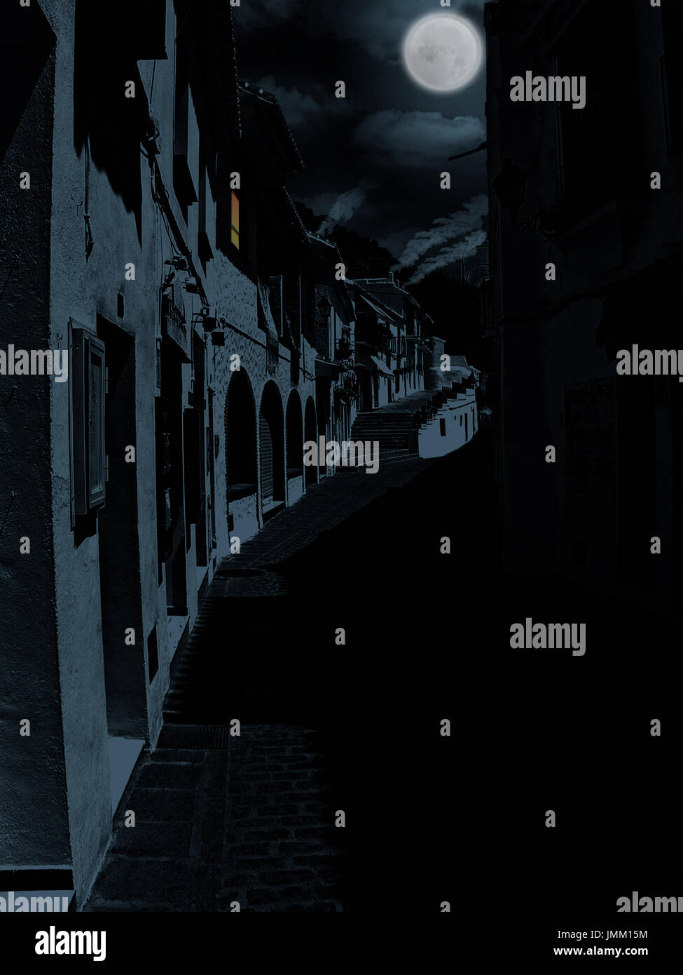 Moonlit balcony hi-res stock photography and images - Alamy