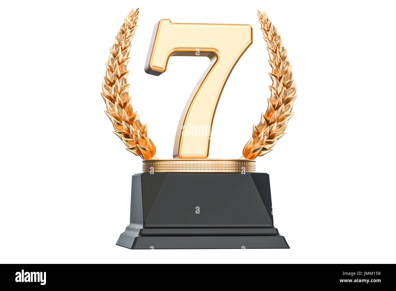 Seventh place trophy cup, 3D rendering isolated on white background ...