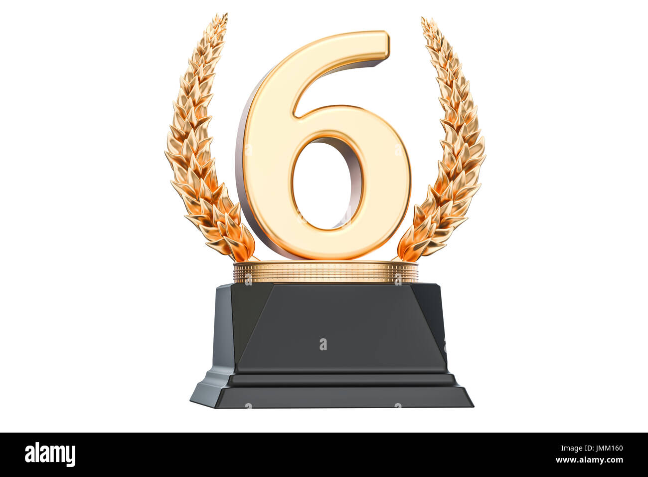 Sixth place trophy cup, 3D rendering isolated on white background Stock ...