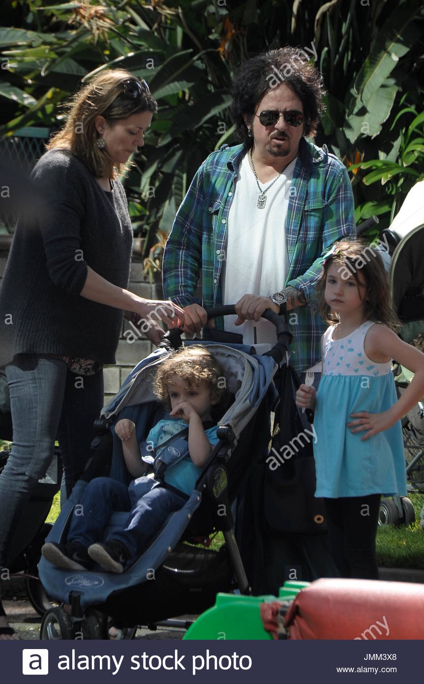 Steve Lukather. Toto lead singer Steve Lukather and family at a Los ...