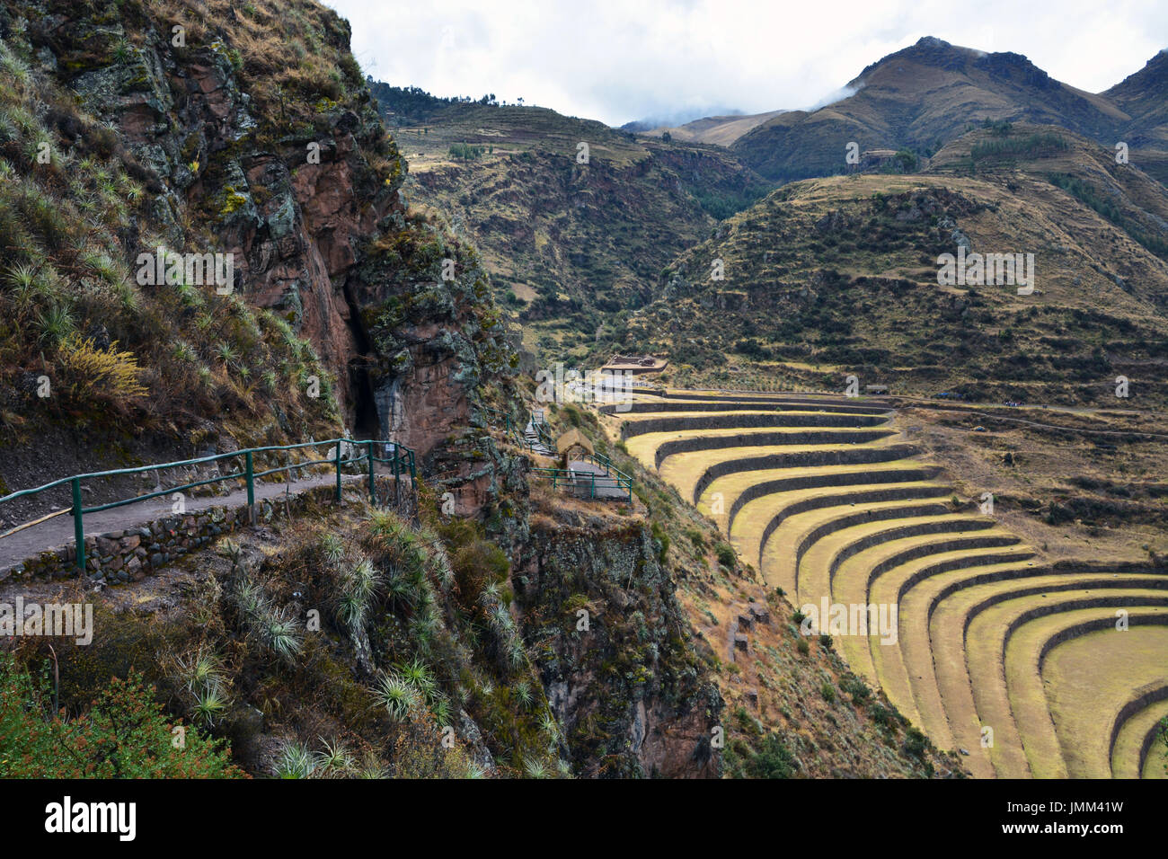 The footpath and tunnel are carved into the side of the mountain at the ...