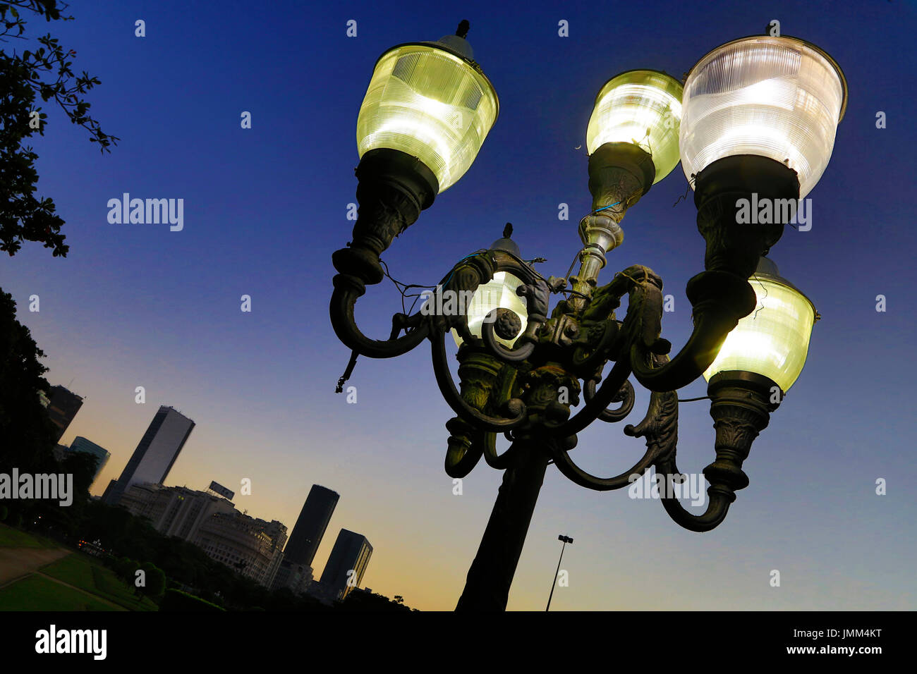 Old lamp post at Paris Square is one of the oldest in town and preserve ...