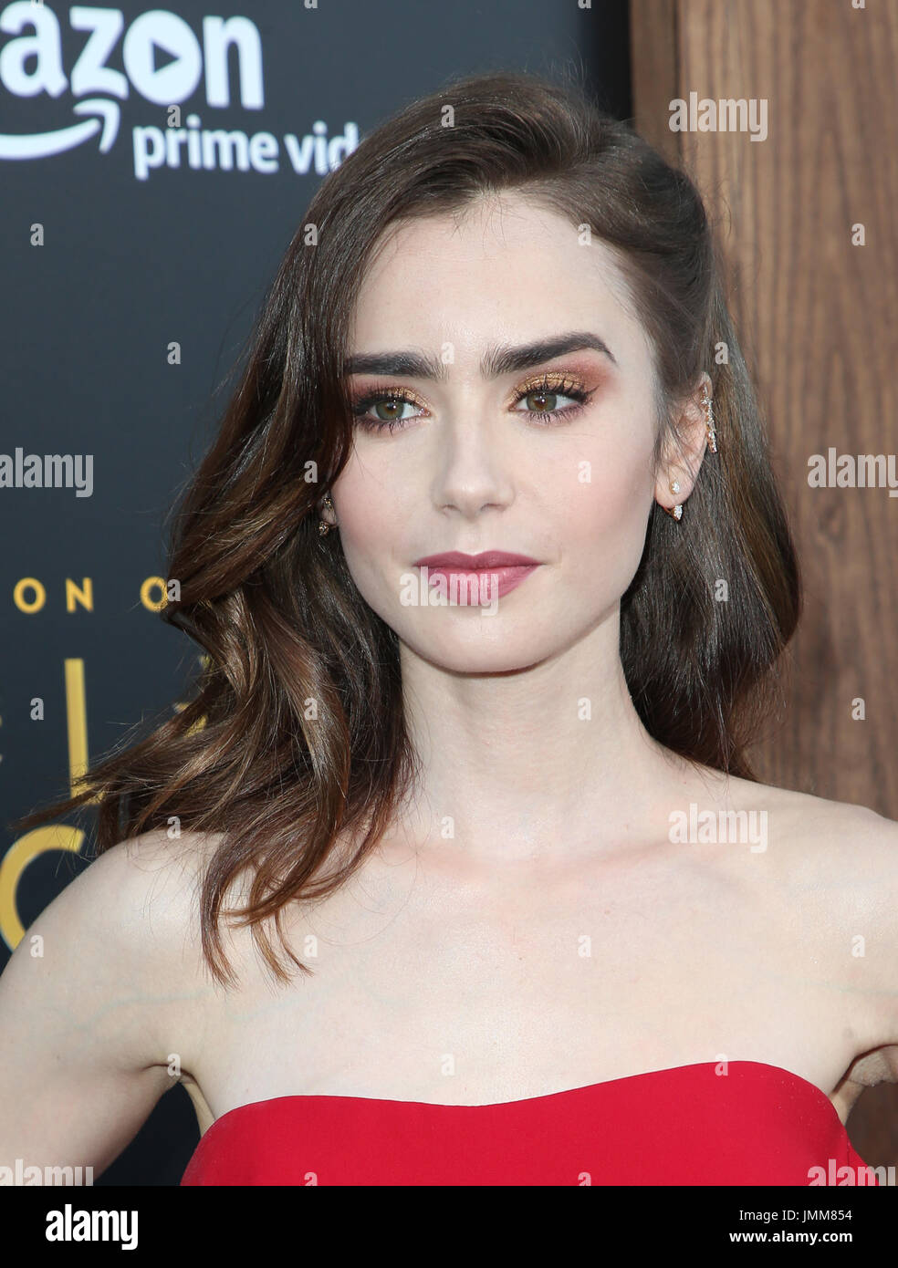 Los Angeles, Ca, USA. 27th July, 2017. Lily Collins at the Amazon Red ...