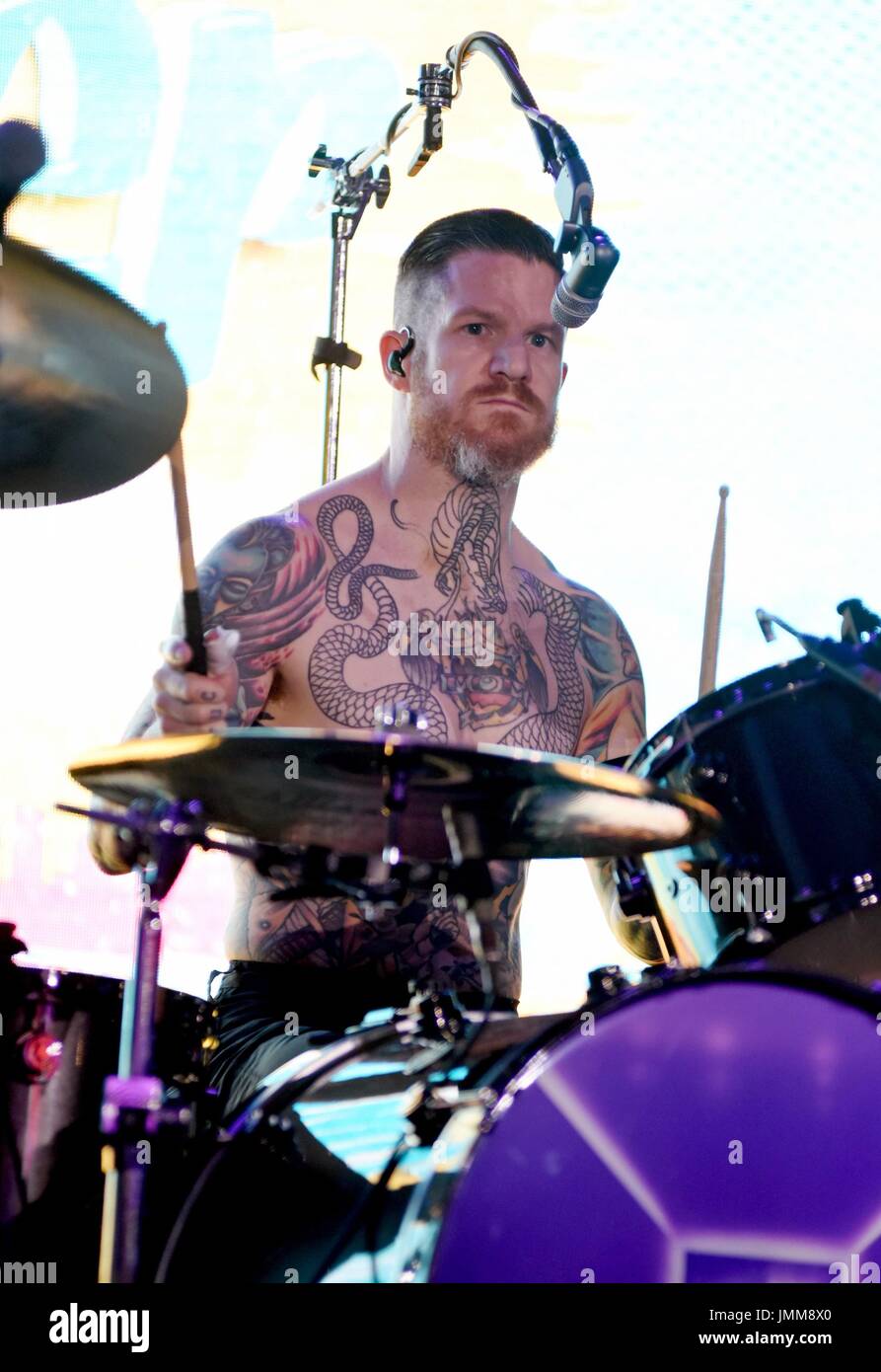 New York, NY, USA. 27th July, 2017. Fall Out Boy, Andy Hurley at ...