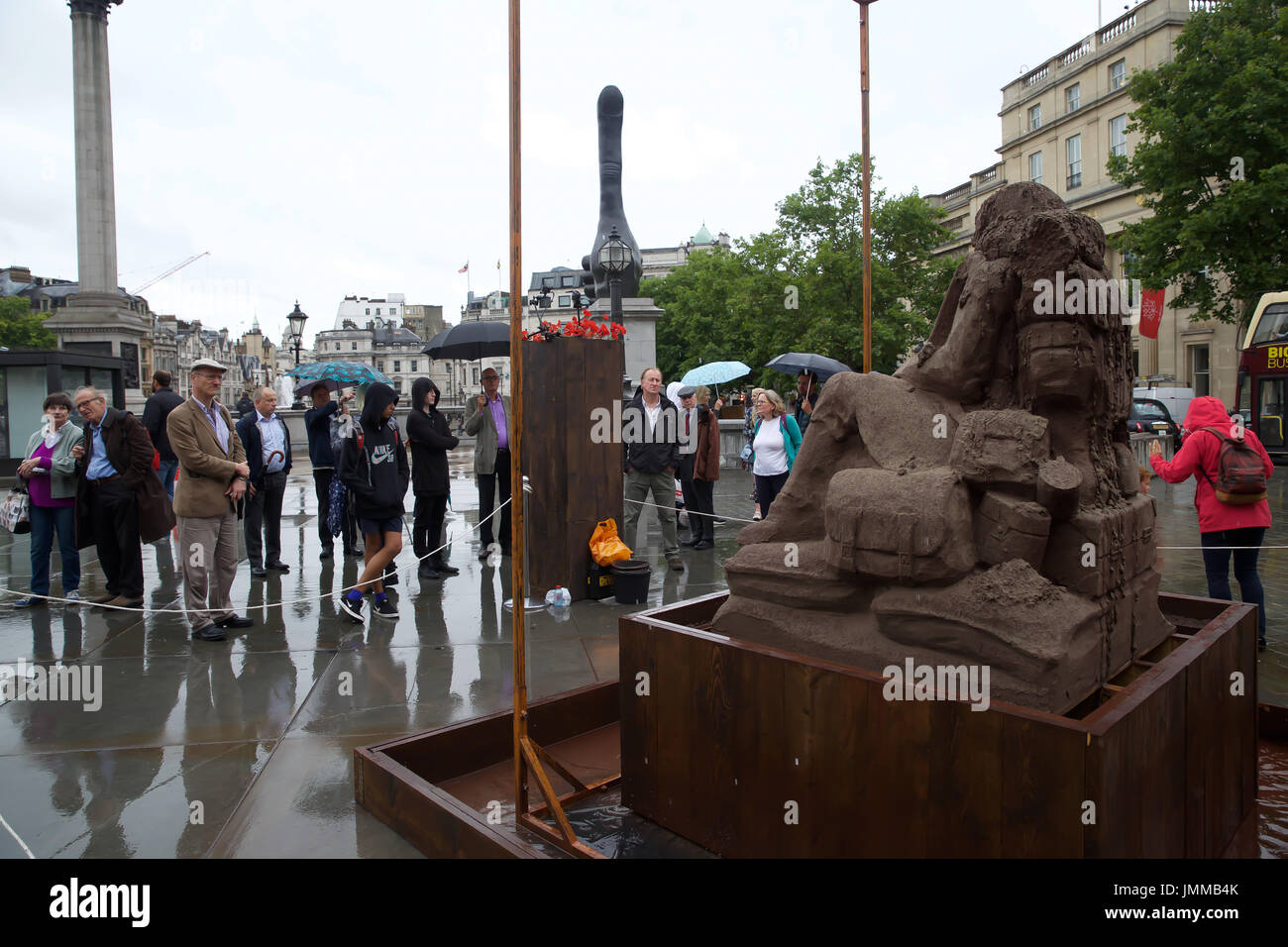 London,UK,26th July 2017,The typically British wet and dismal weather ...