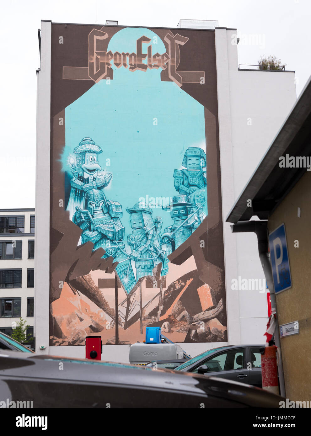 Munich, Germany. 28th July, 2017. The Graffiti art done by WonABC and ...