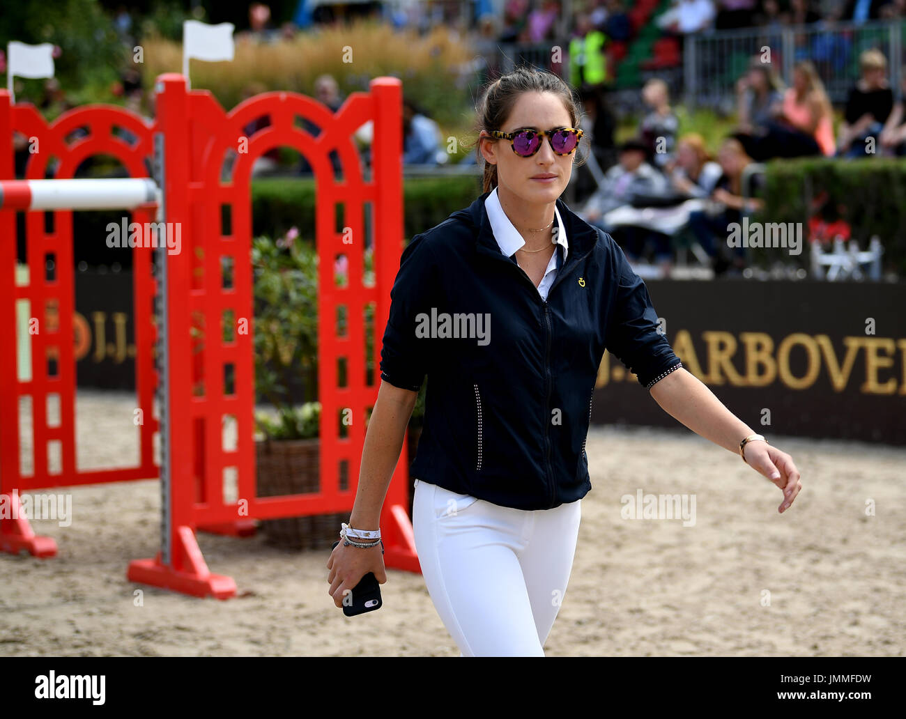 Berlin, Germany. 28th July, 2017. Rider Jessica Springsteen, daughter ...