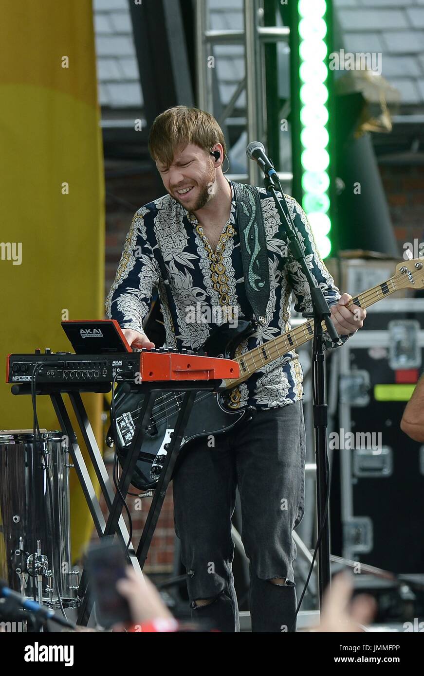 New York, NY, USA. 28th July, 2017. Ben McKee, Imagine Dragons on stage ...