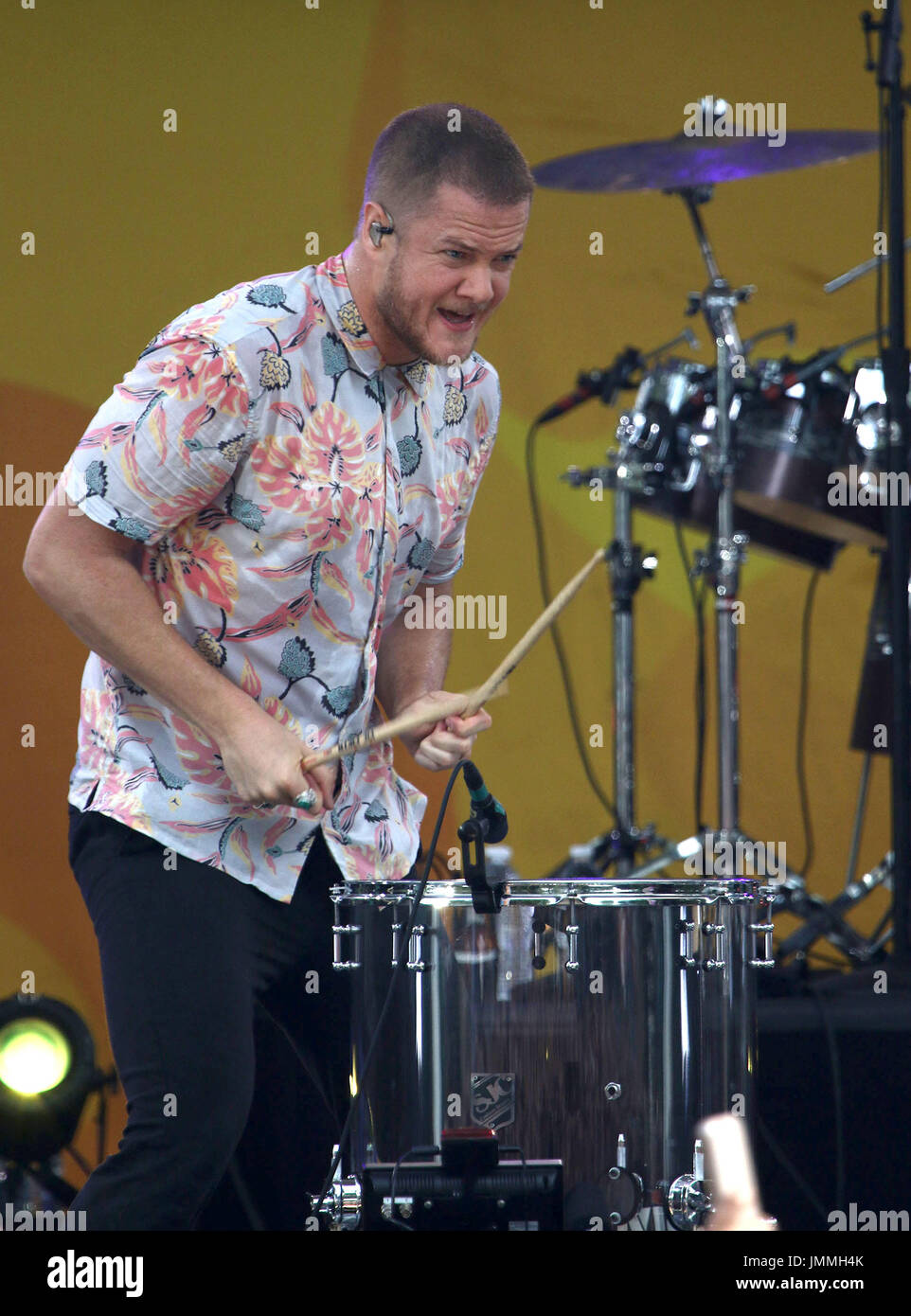 New York, New York, USA. 28th July, 2017. Lead vocalist/drummer DAN ...