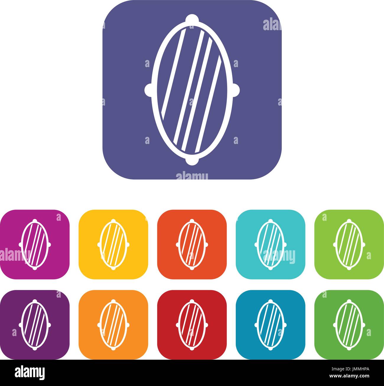Oval mirror frame icons set Stock Vector Image & Art - Alamy
