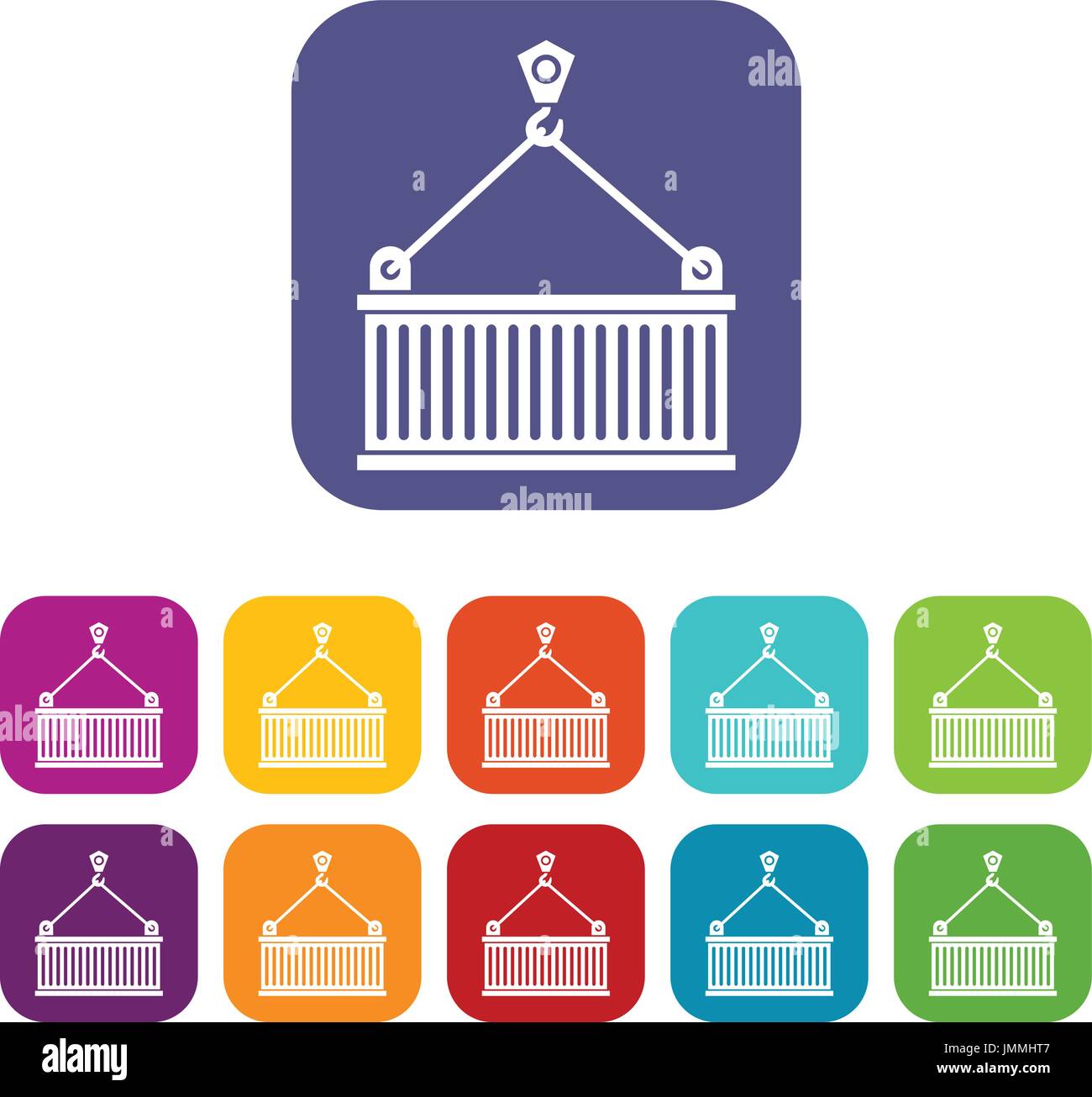 Crane with load icons set Stock Vector Image & Art - Alamy