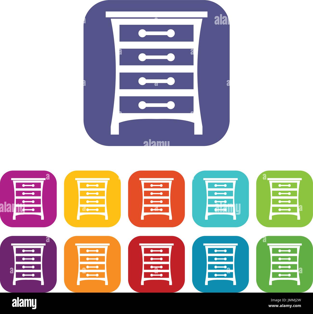 Chest of drawers icons set Stock Vector Image & Art - Alamy