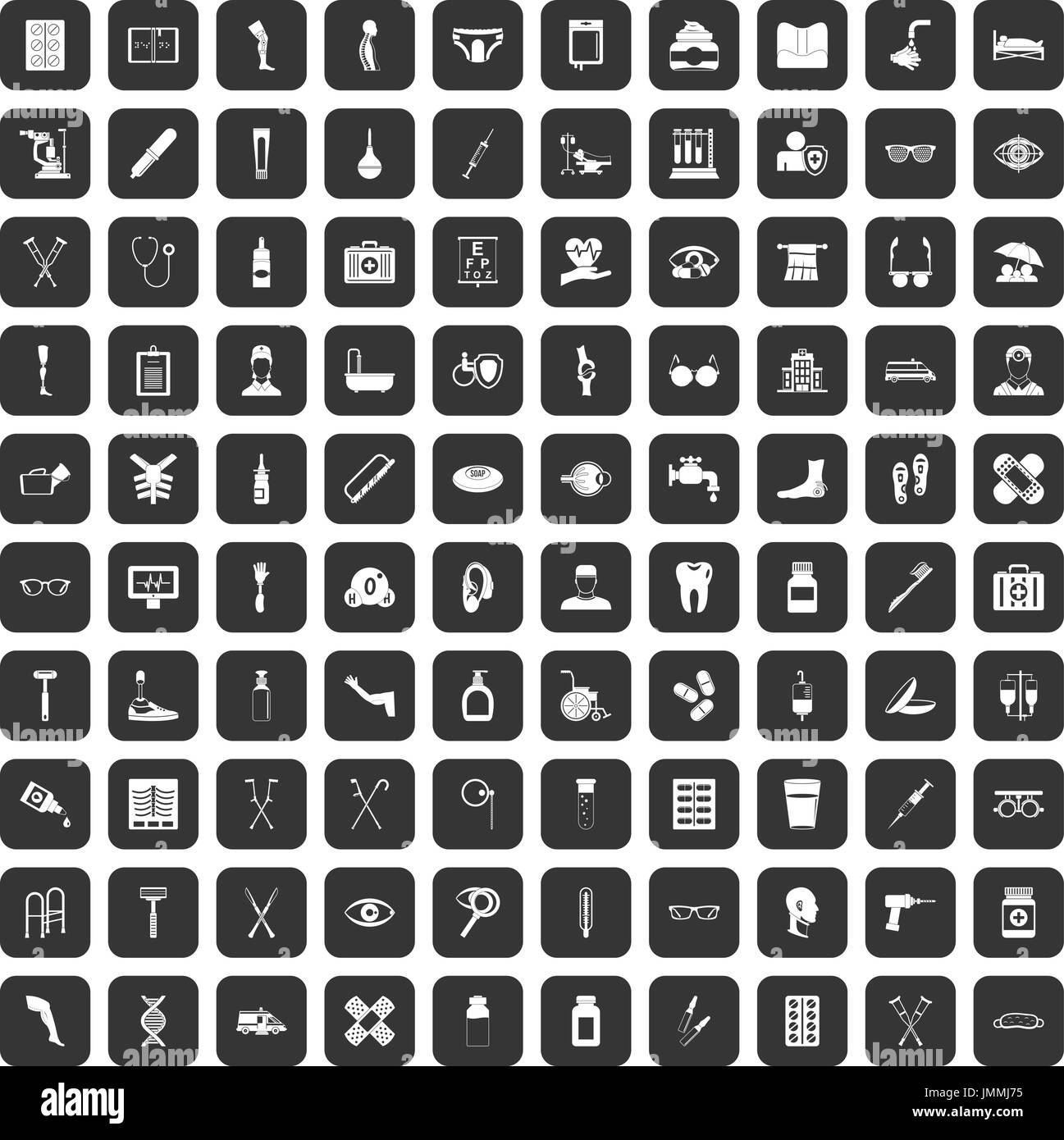 100 disabled healthcare icons set black Stock Vector Image & Art - Alamy
