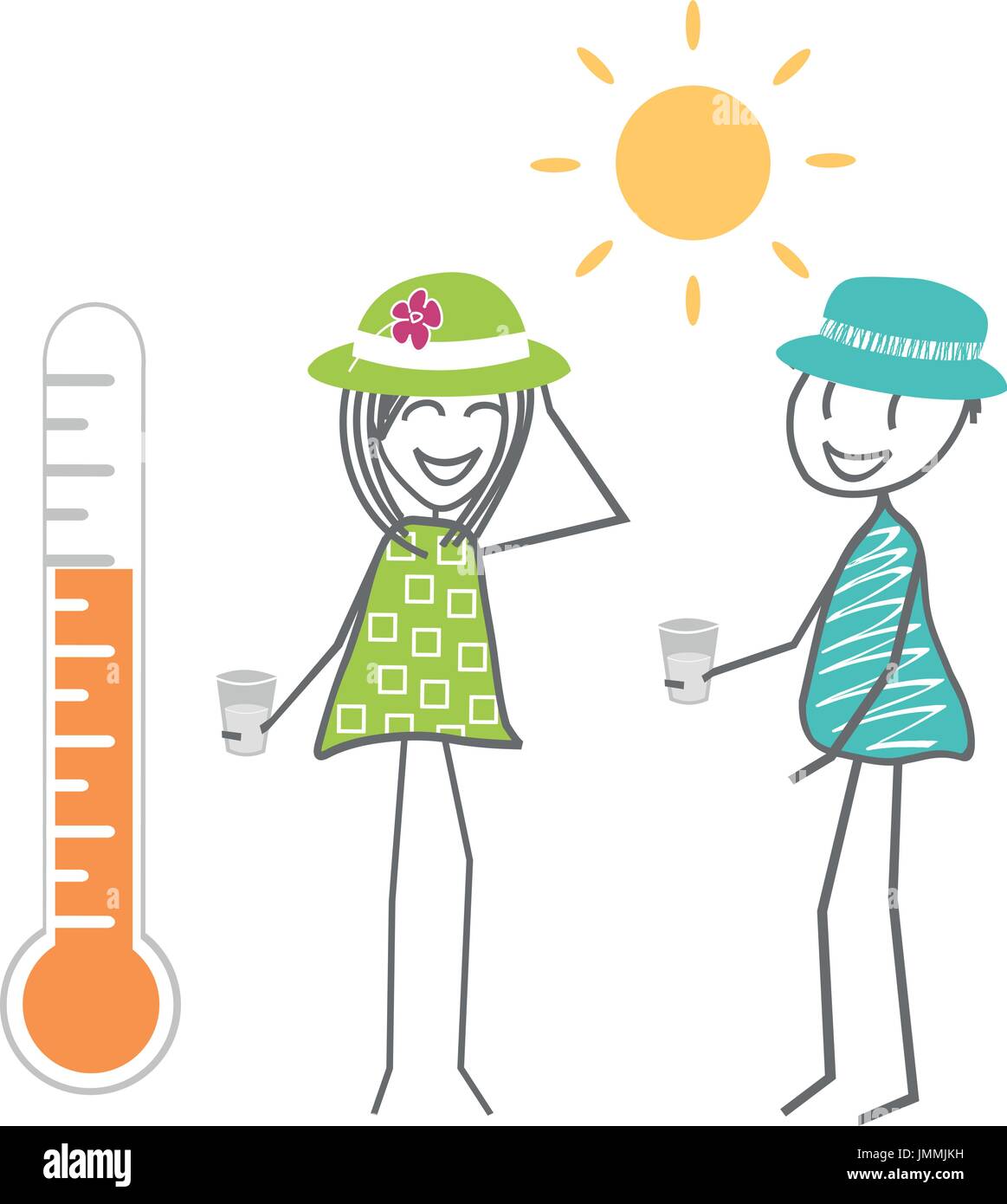 Thermometer icon hot with a sun hi-res stock photography and images - Alamy