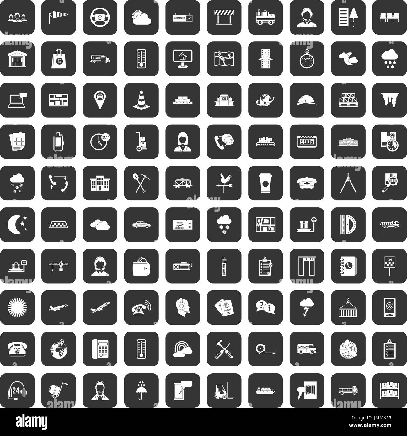 100 dispatcher icons set black Stock Vector Image & Art - Alamy