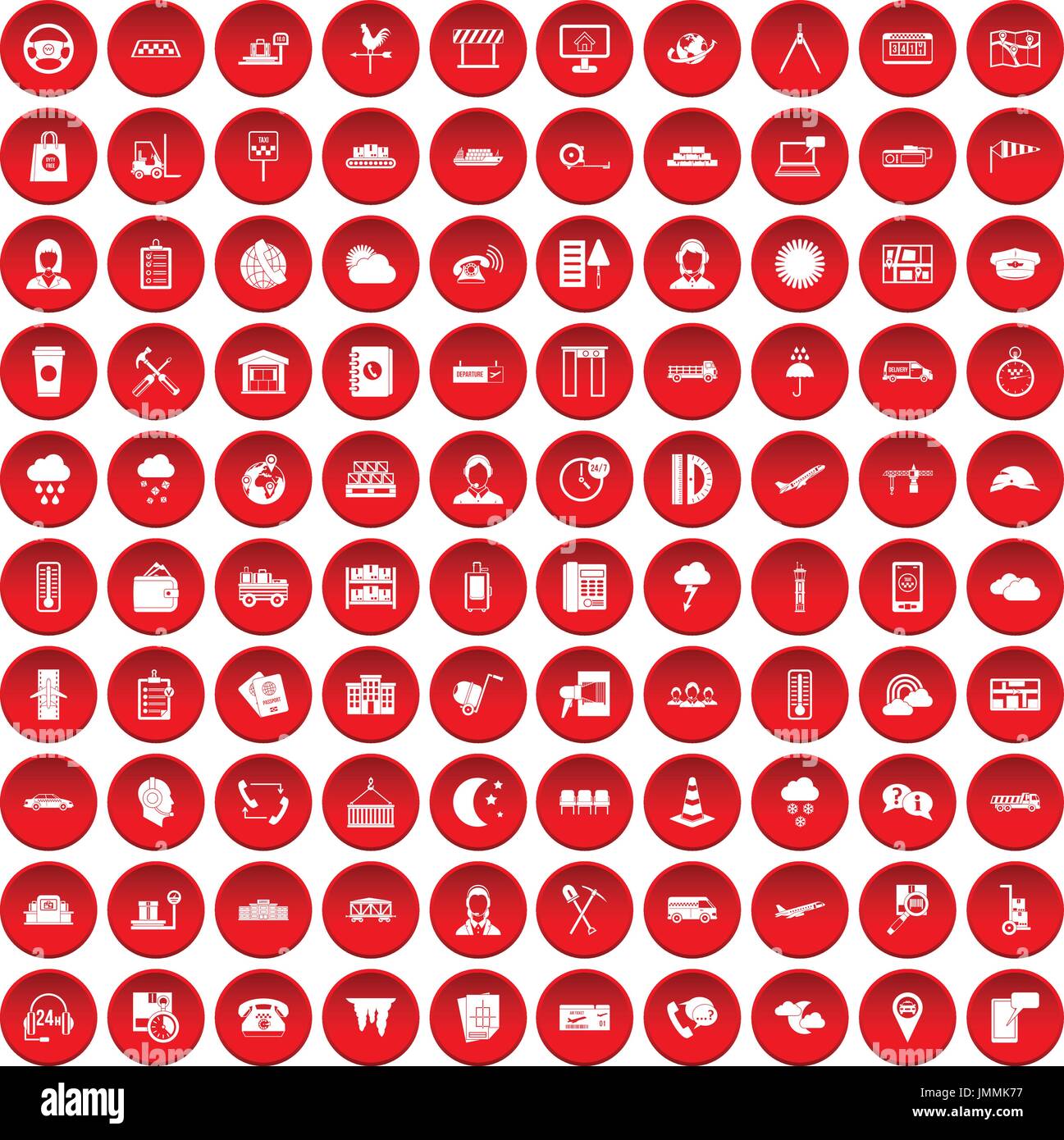 100 dispatcher icons set red Stock Vector Image & Art - Alamy