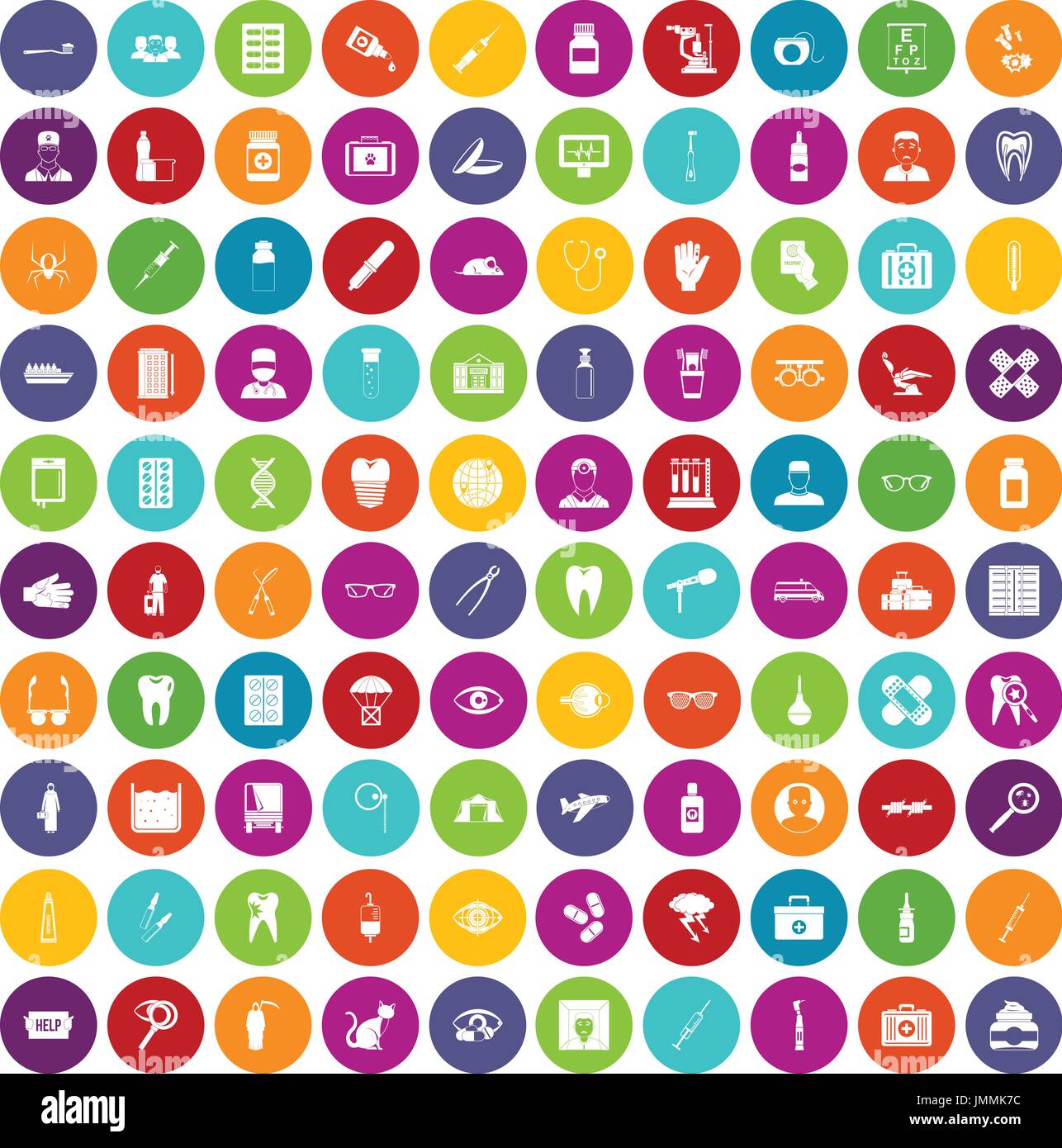 100 doctor icons set color Stock Vector Image & Art - Alamy