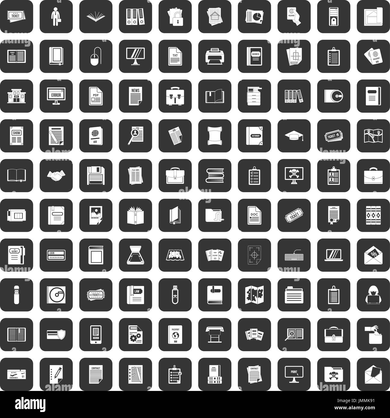 Simple illustration laptop on document Black and White Stock Photos ...