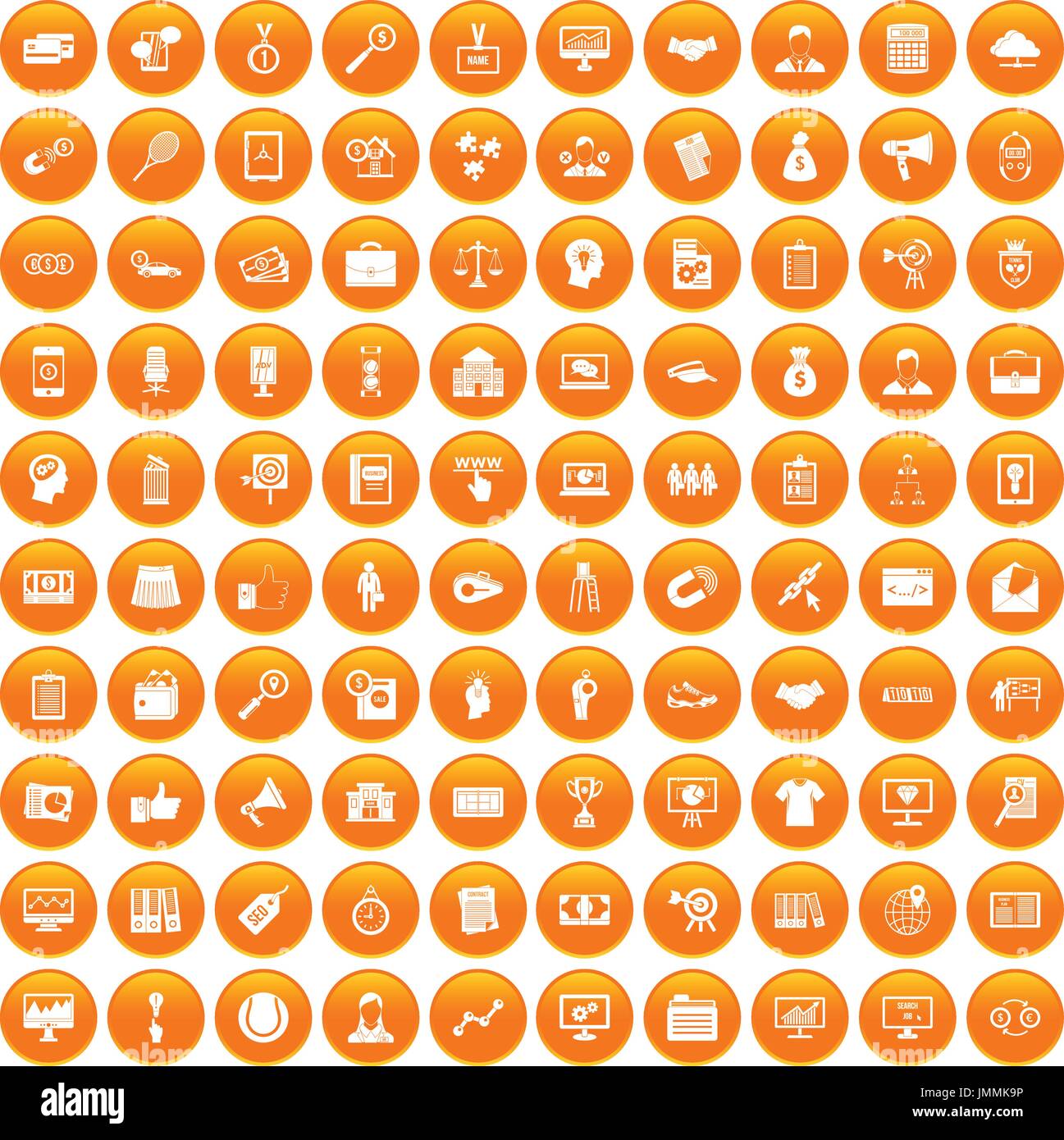 100 partnership icons set orange Stock Vector Image & Art - Alamy