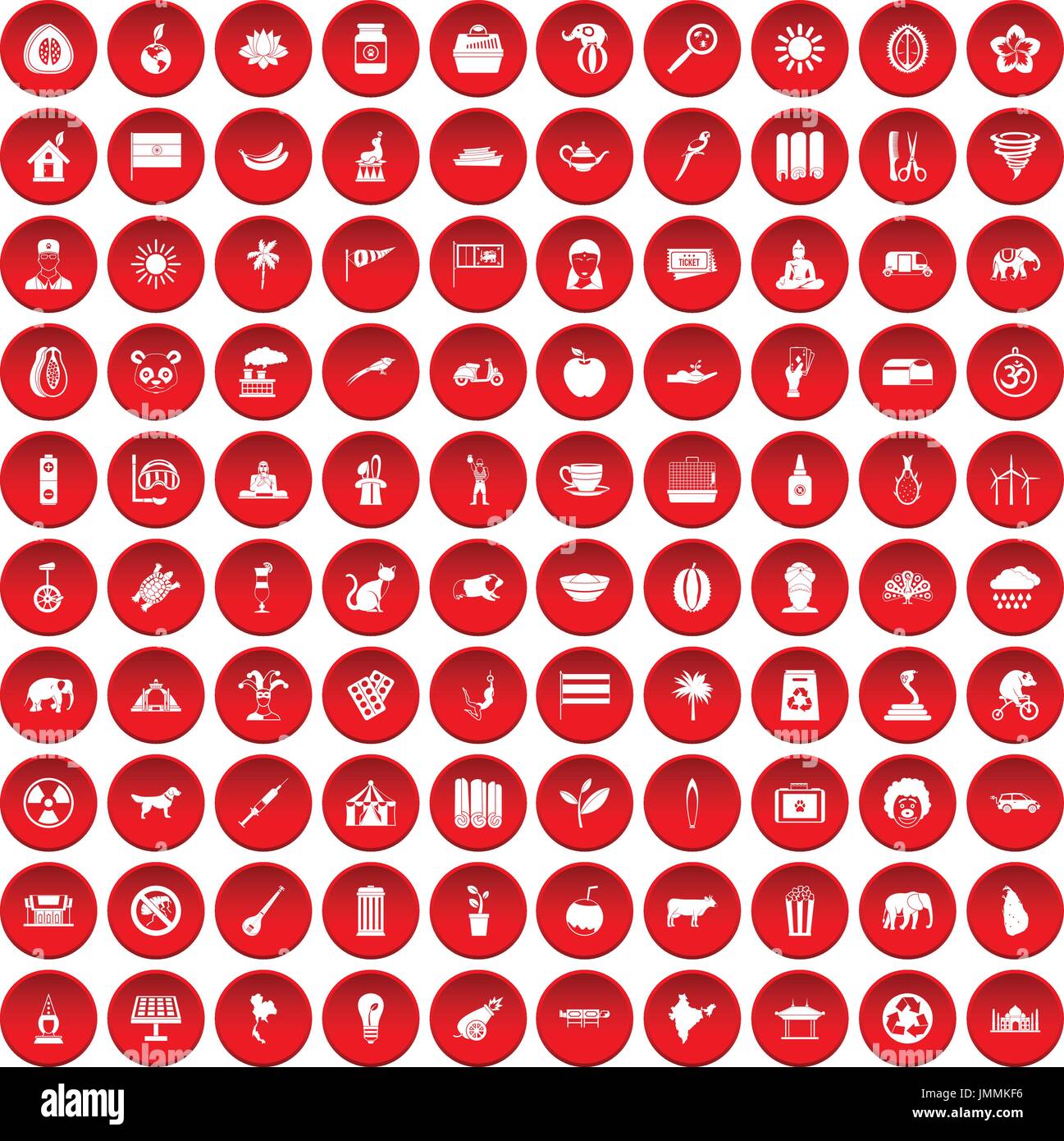 100 elephant icons set red Stock Vector Image & Art - Alamy