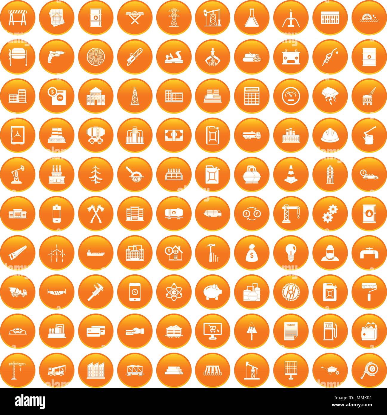 100 plant icons set orange Stock Vector Image & Art - Alamy